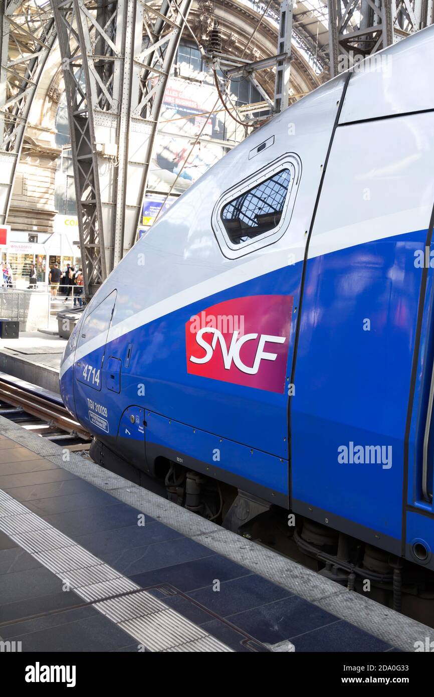 FRANKFURT, GERMANY: TGV high speed French train in Frankfurt station in ...