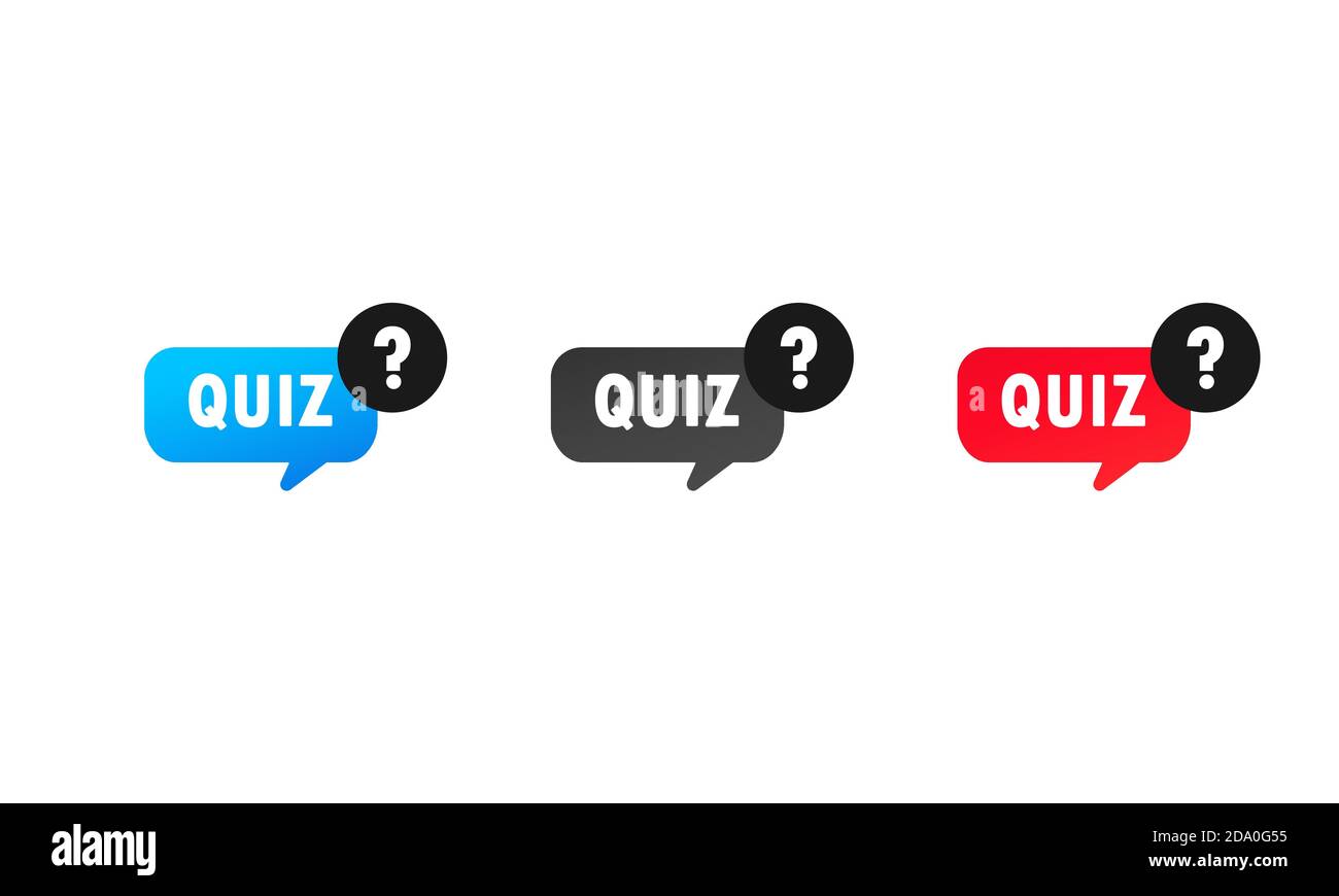 Quiz with question mark sign icon set. Questions and answers game ...