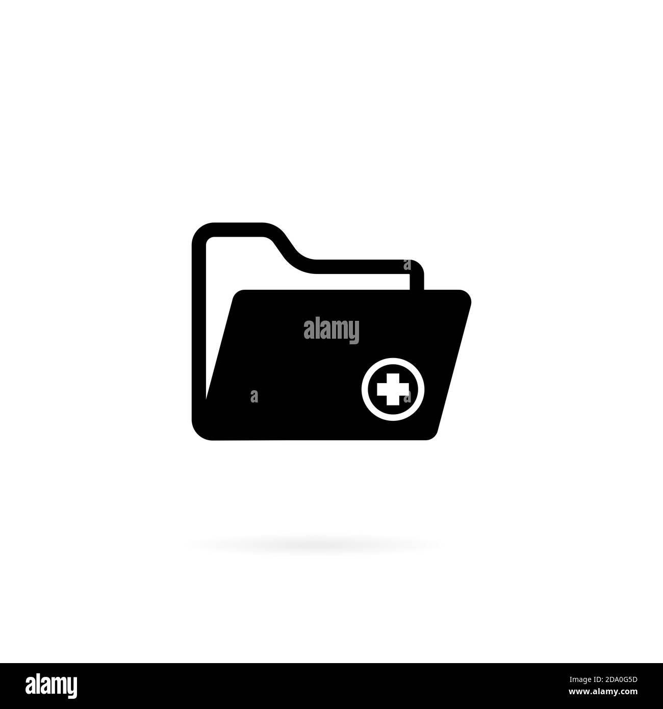 Medical health history record folder icon for healthcare apps and ...