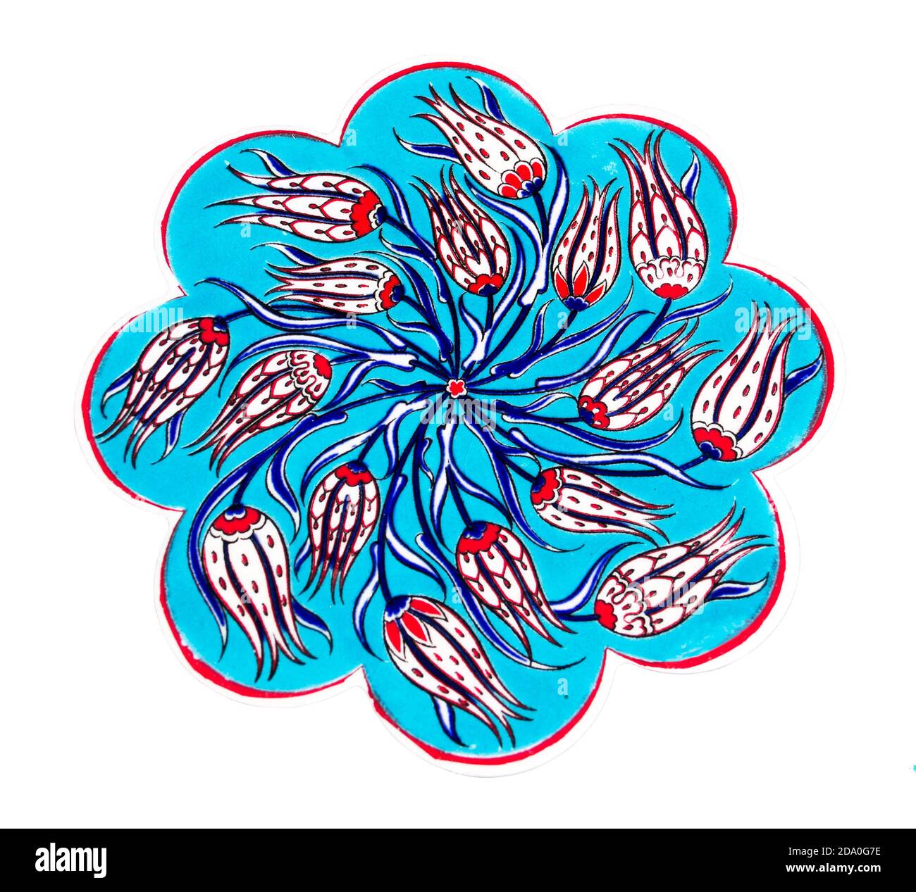 Turkish tile plate - isolated Stock Photo - Alamy