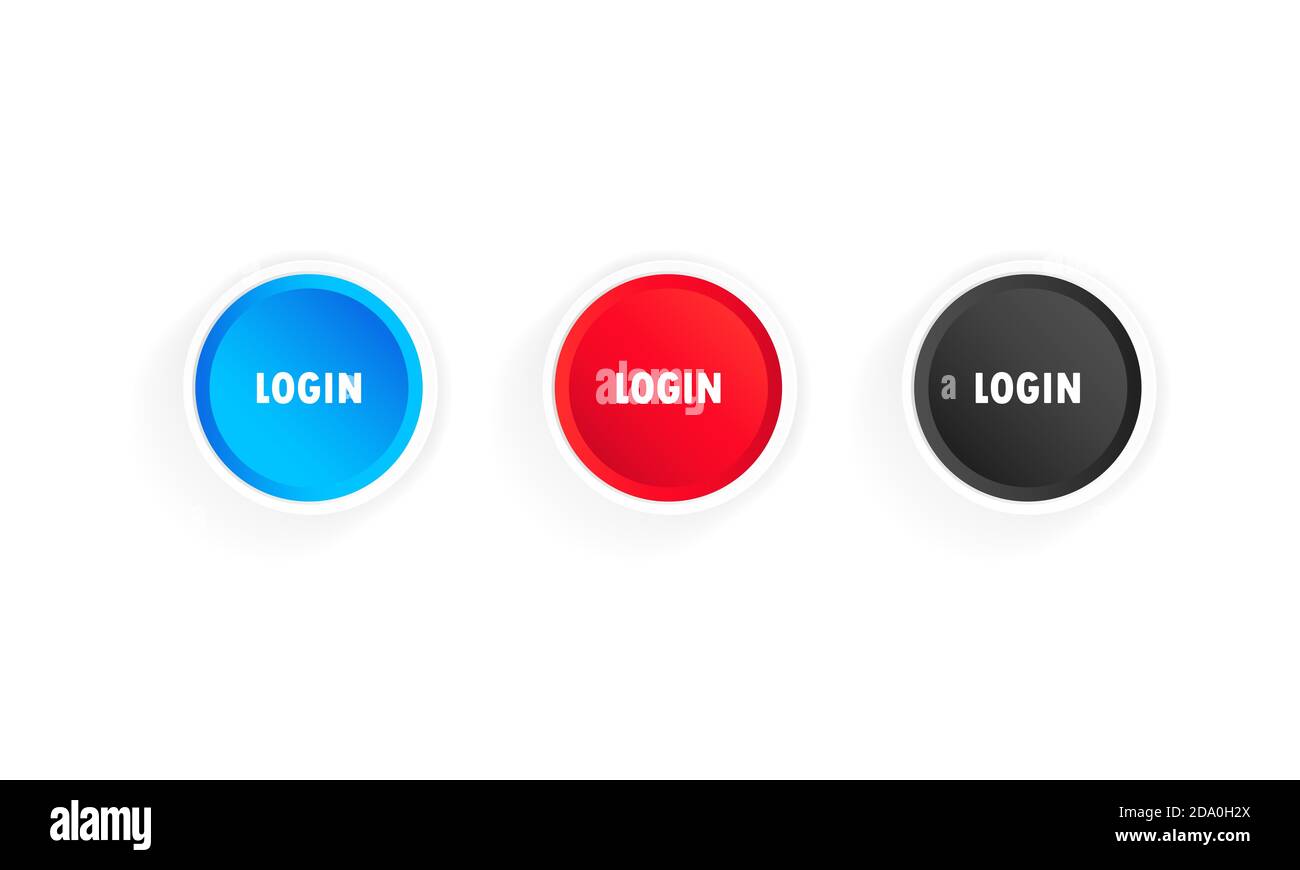 Login button icon set. Can be used for website, mobile app. Vector on ...