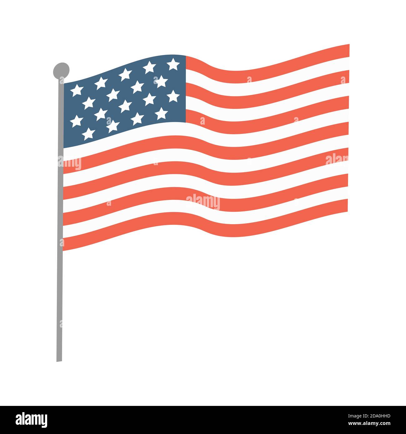American Flag Wavy Vector