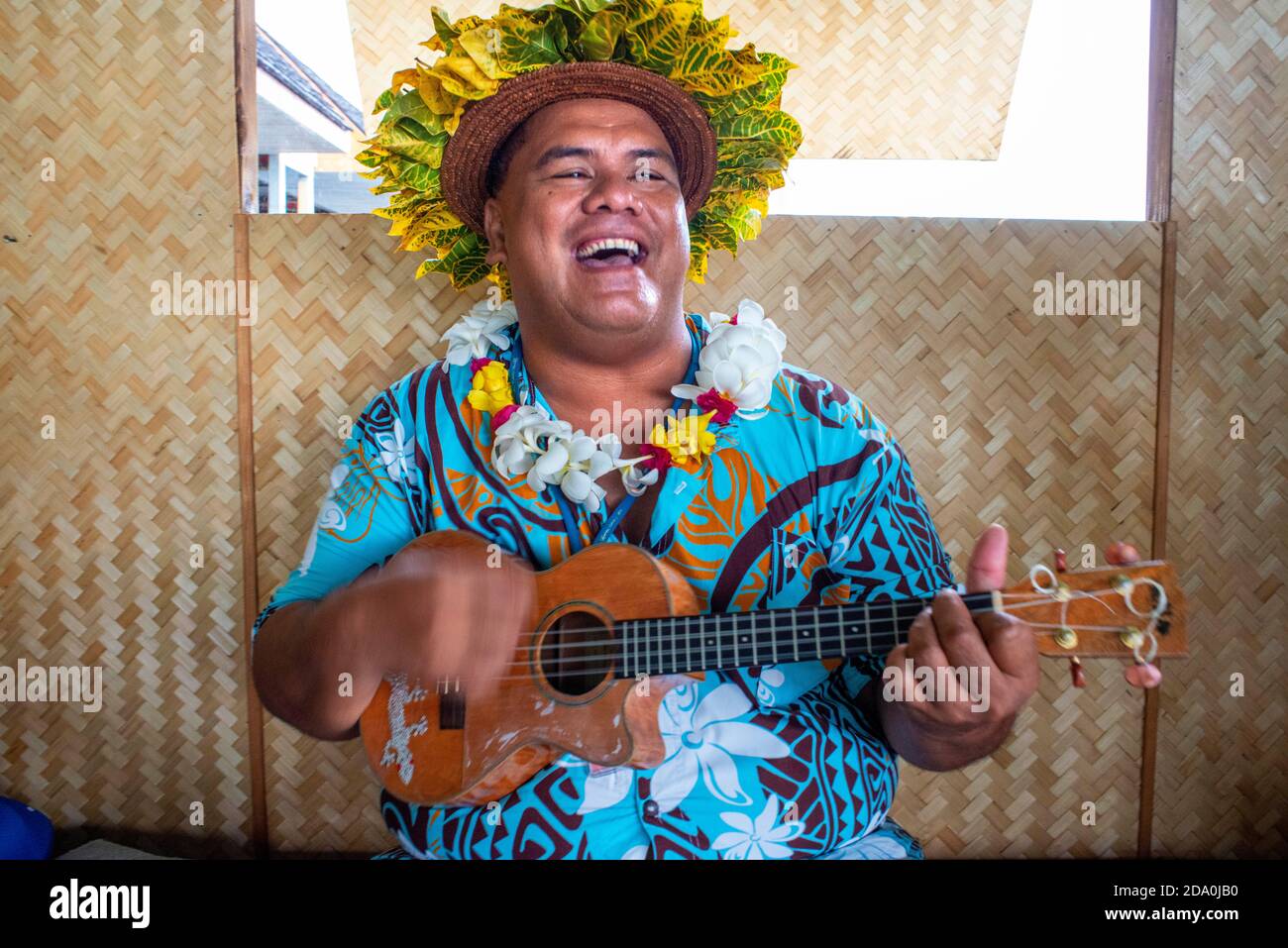 Tahiti Island, touristic reception with music and dances to the Faaa ...