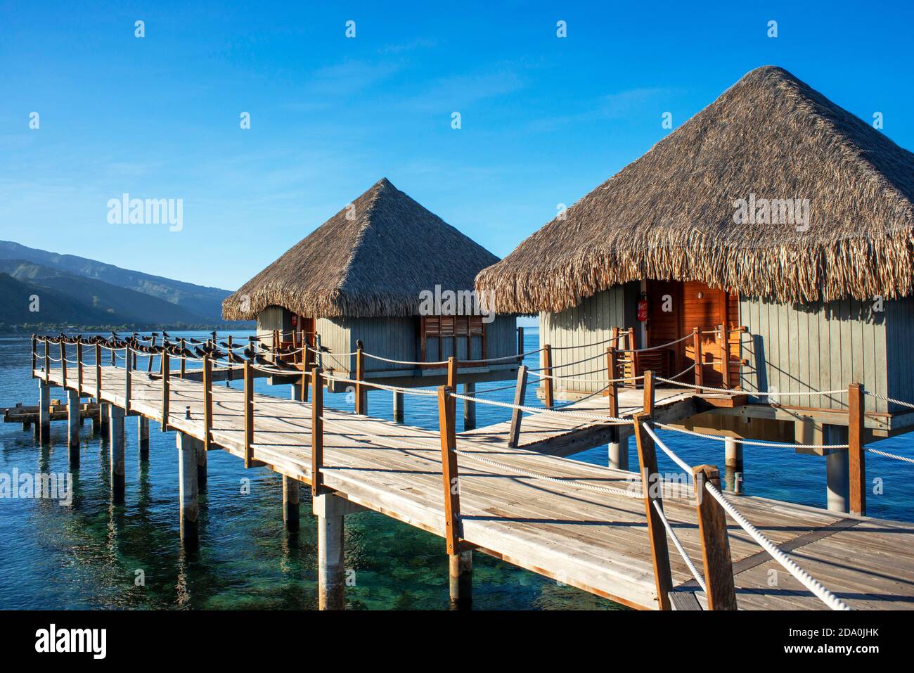 Sunset in Le Meridien Hotel on the island of Tahiti, French Polynesia ...