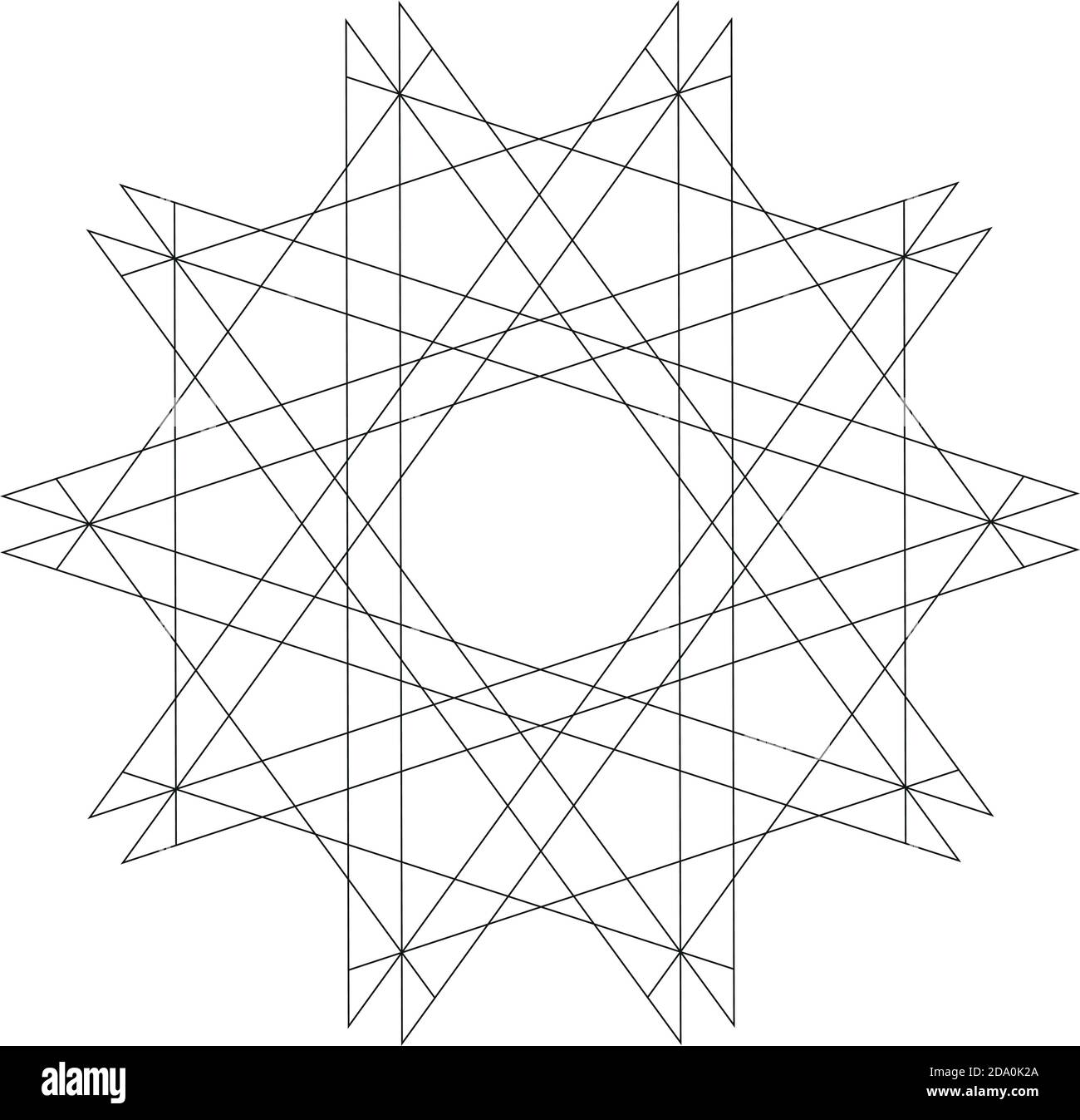 vector geometric pattern. Flower with sharp petals Stock Vector Image ...