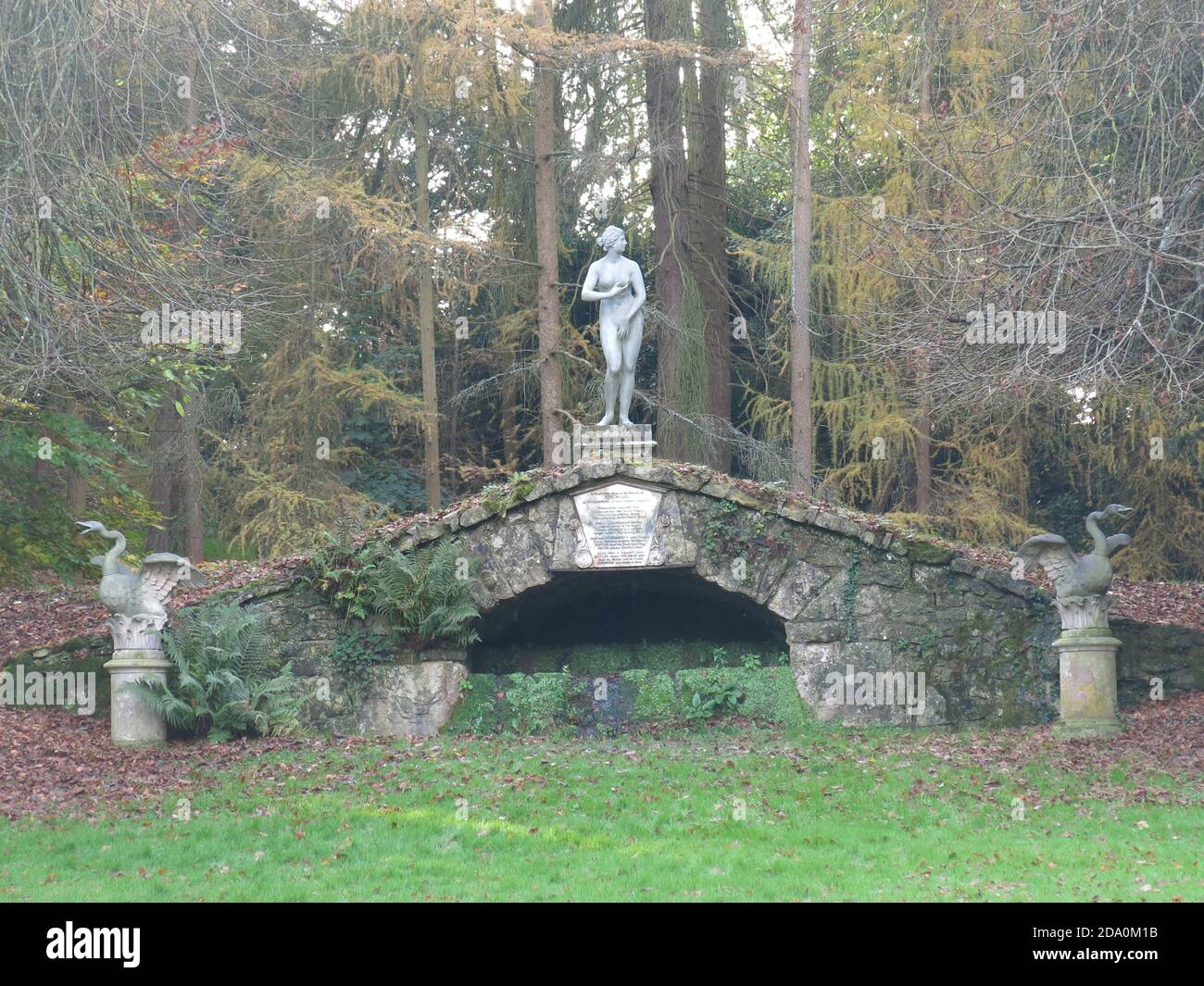 The upper cascade with a statue of Venus in the pictureque Venus Vale ...