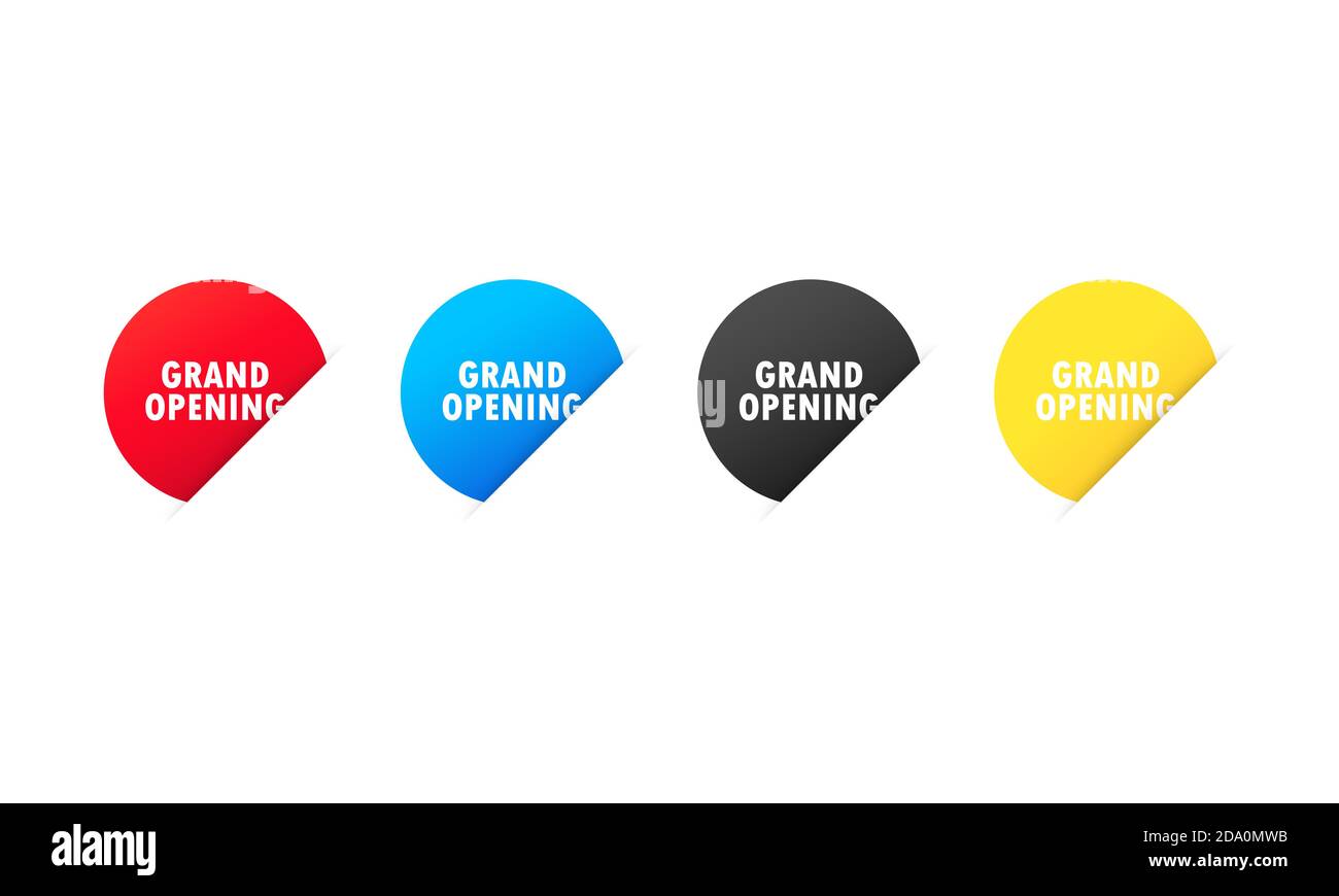 Grand opening sticker. Vector on isolated white background. EPS 10 ...