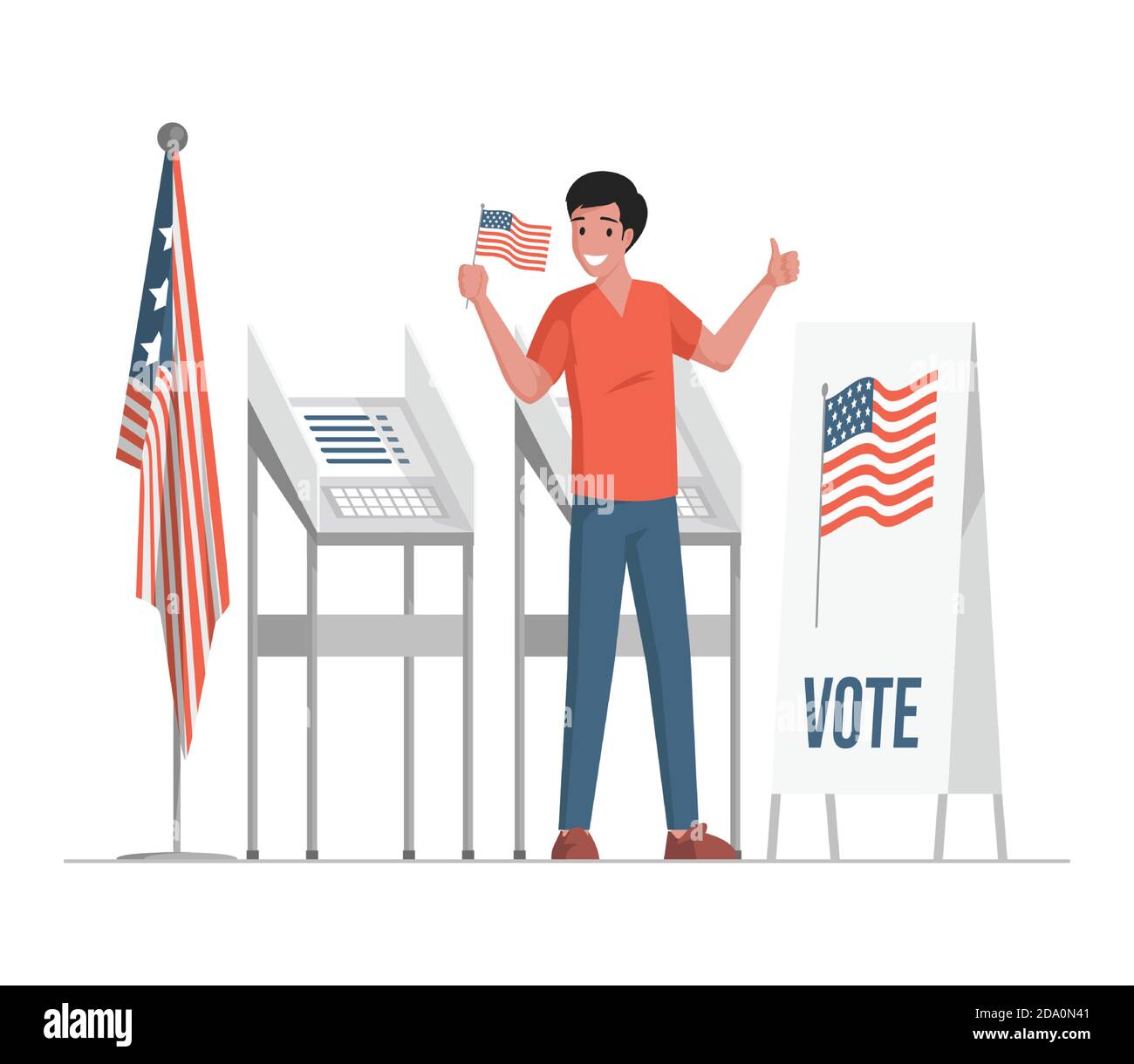 Happy man voting in Stock Vector Images - Alamy