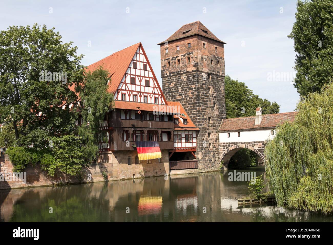 German traditional medieval half-timbered Old Town architecture and ...