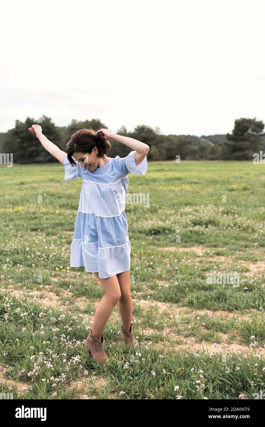 Romantic walk woman through field hi-res stock photography and images ...