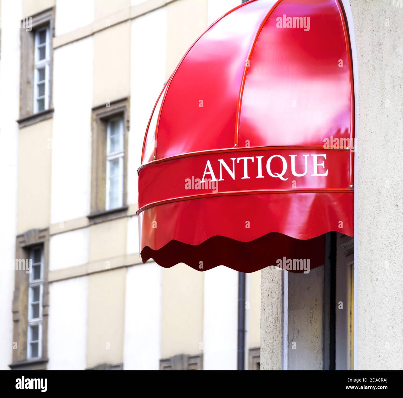 Antique Shop sign in street Stock Photo - Alamy