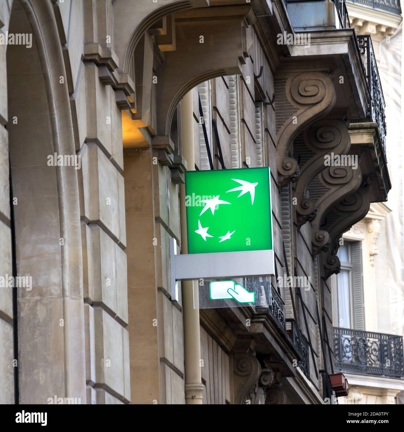 logo of BNP Paribas in Paris. BNP Paribas is a French bank and ...