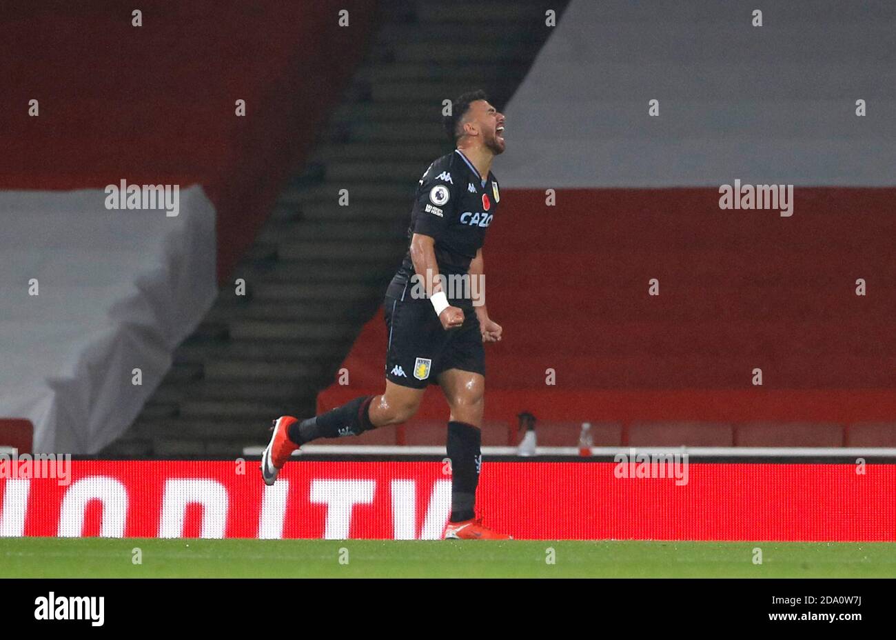 Aston Villa's Trezeguet celebrates scoring his side's first goal of the ...