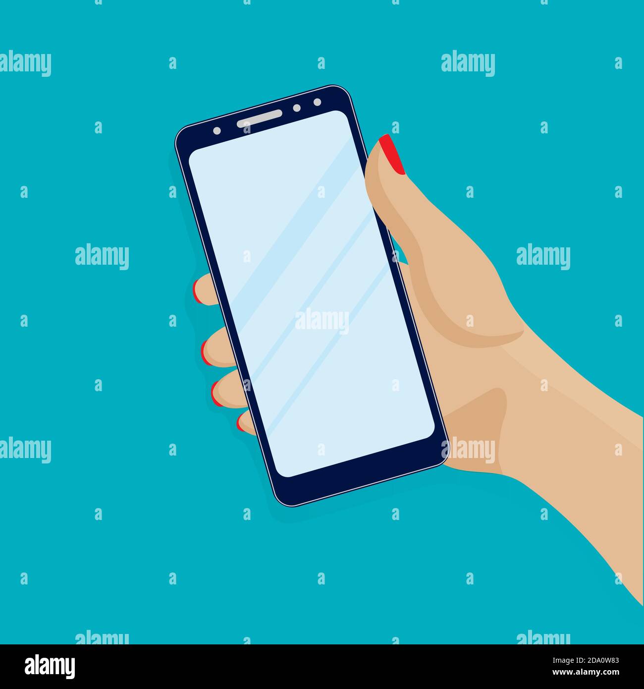 Hand holding mobile phone, video call, conversation. Communication ...