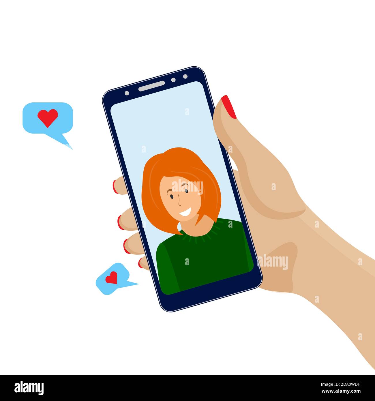 Woman hand telephone Stock Vector Images - Alamy