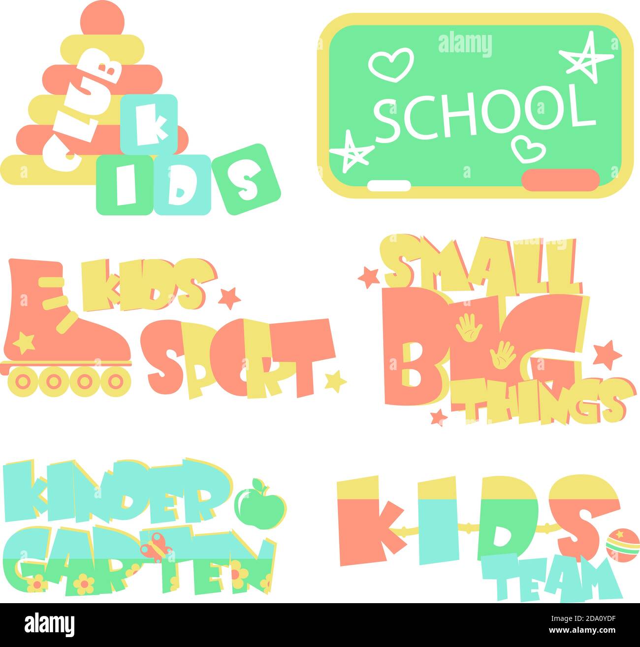 Vector illustration of promo sings for kids club and playing space for ...