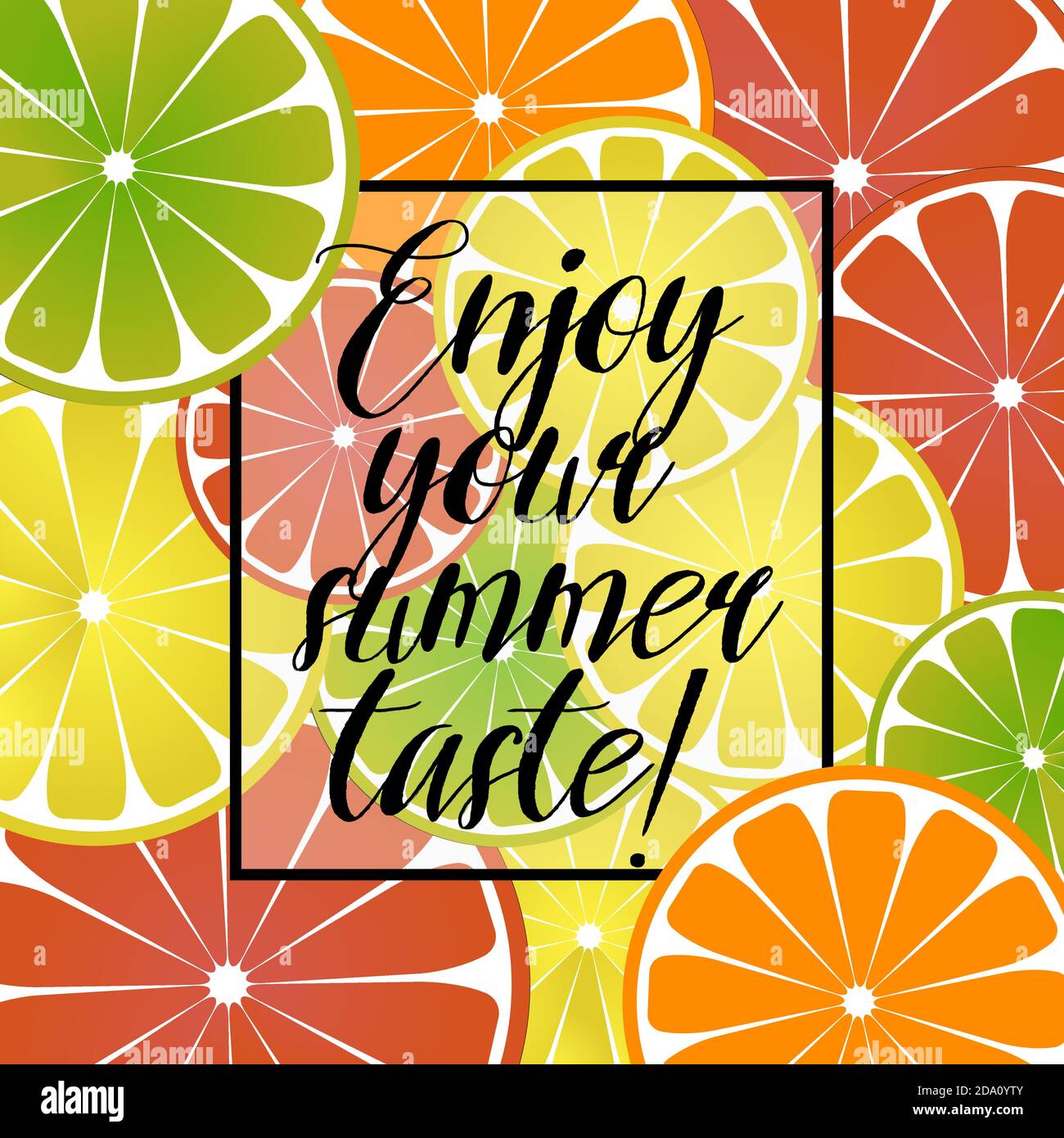 Vector illustration with citrus lemon, grapefruit and orange poster ...