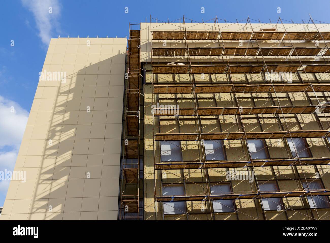 Modern construction. Vent building facade. Facing panel for the wall of ...