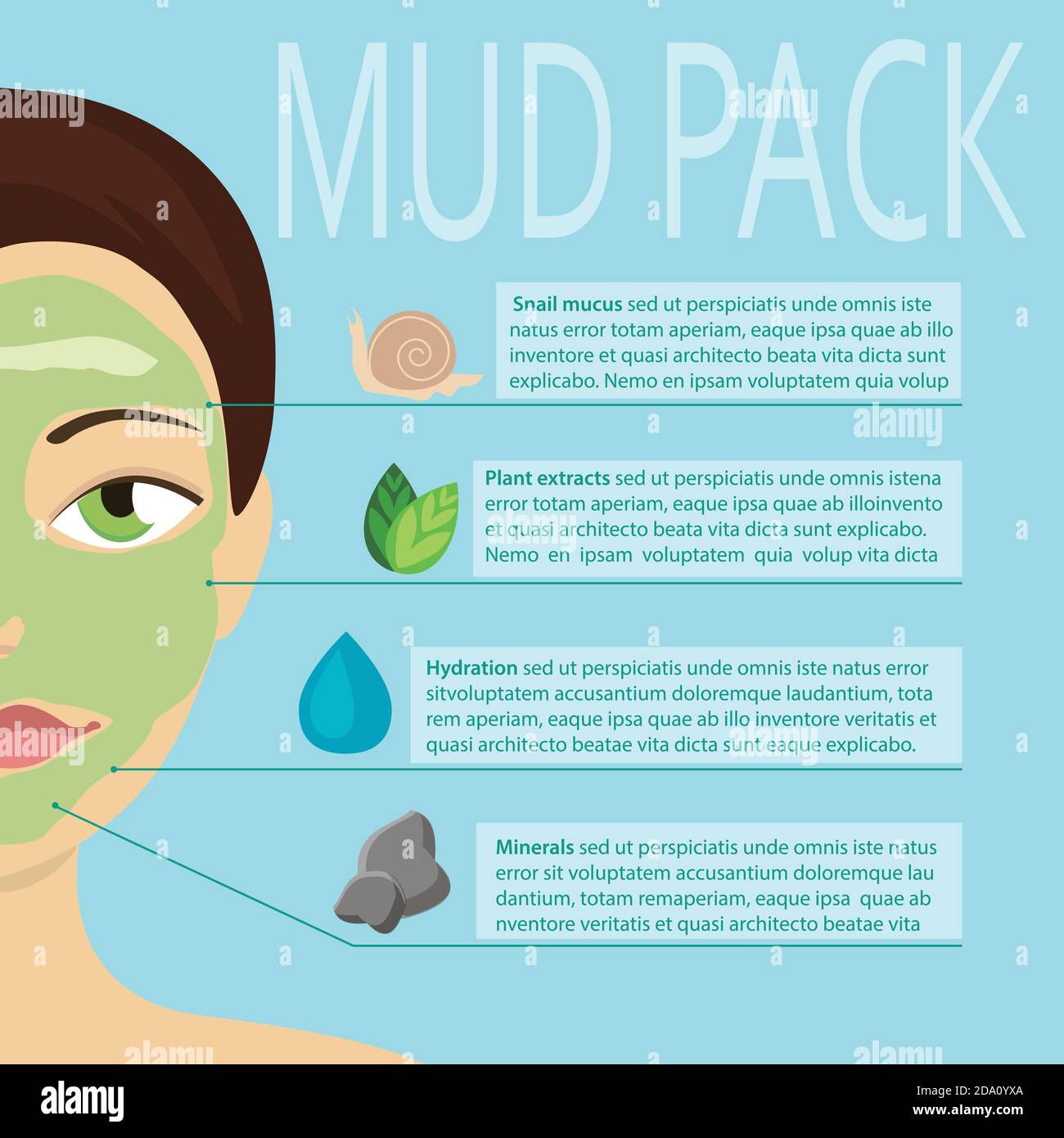Woman blue facial mask Stock Vector Images - Alamy