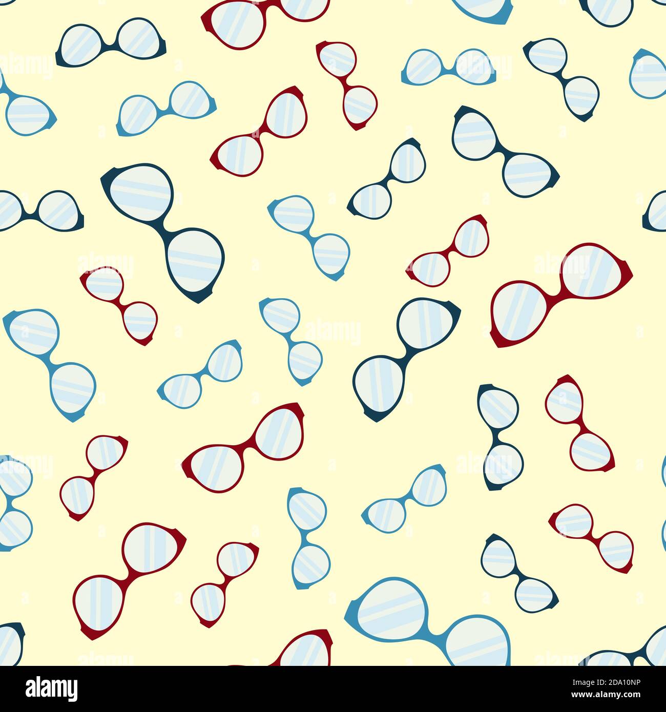 Seamless pattern with multicolored glasses on light background. Vector ...
