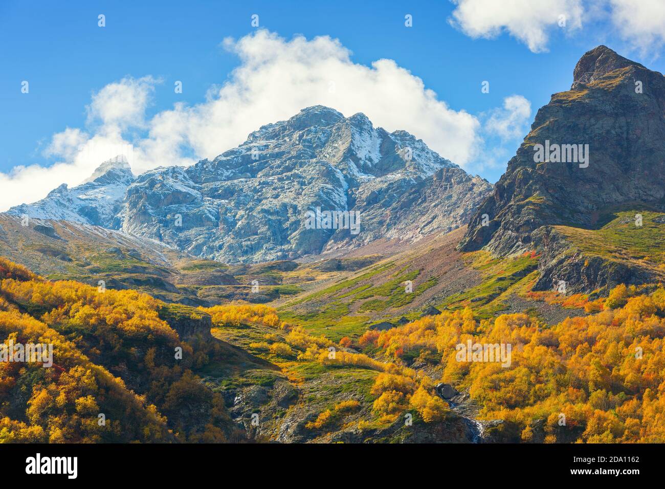 Major mountain range of the Caucasus Mountains. North Ossetia-Alania ...