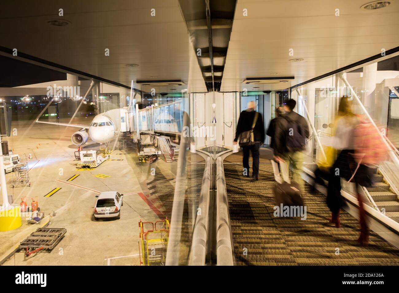 Paris, France. 08th Nov, 2020. Passengers board an aircraft at Paris ...