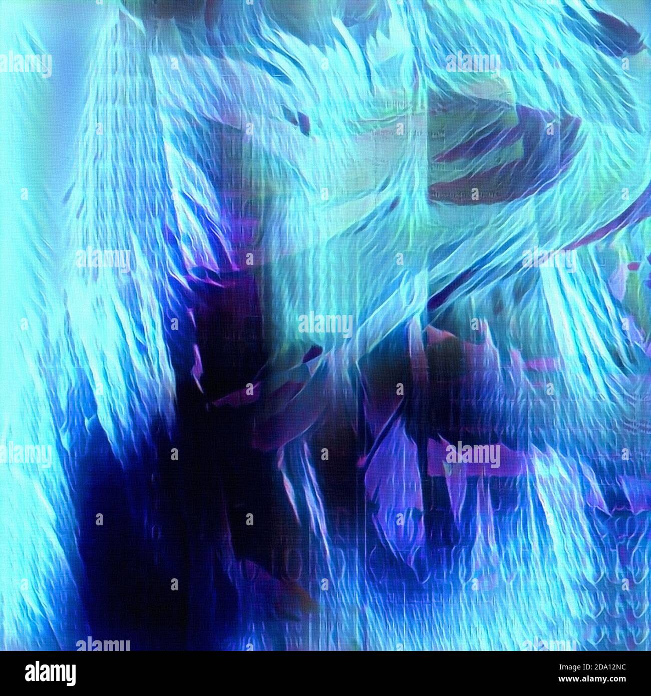 Abstract painting. Paint strokes and binary code. 3D rendering Stock ...