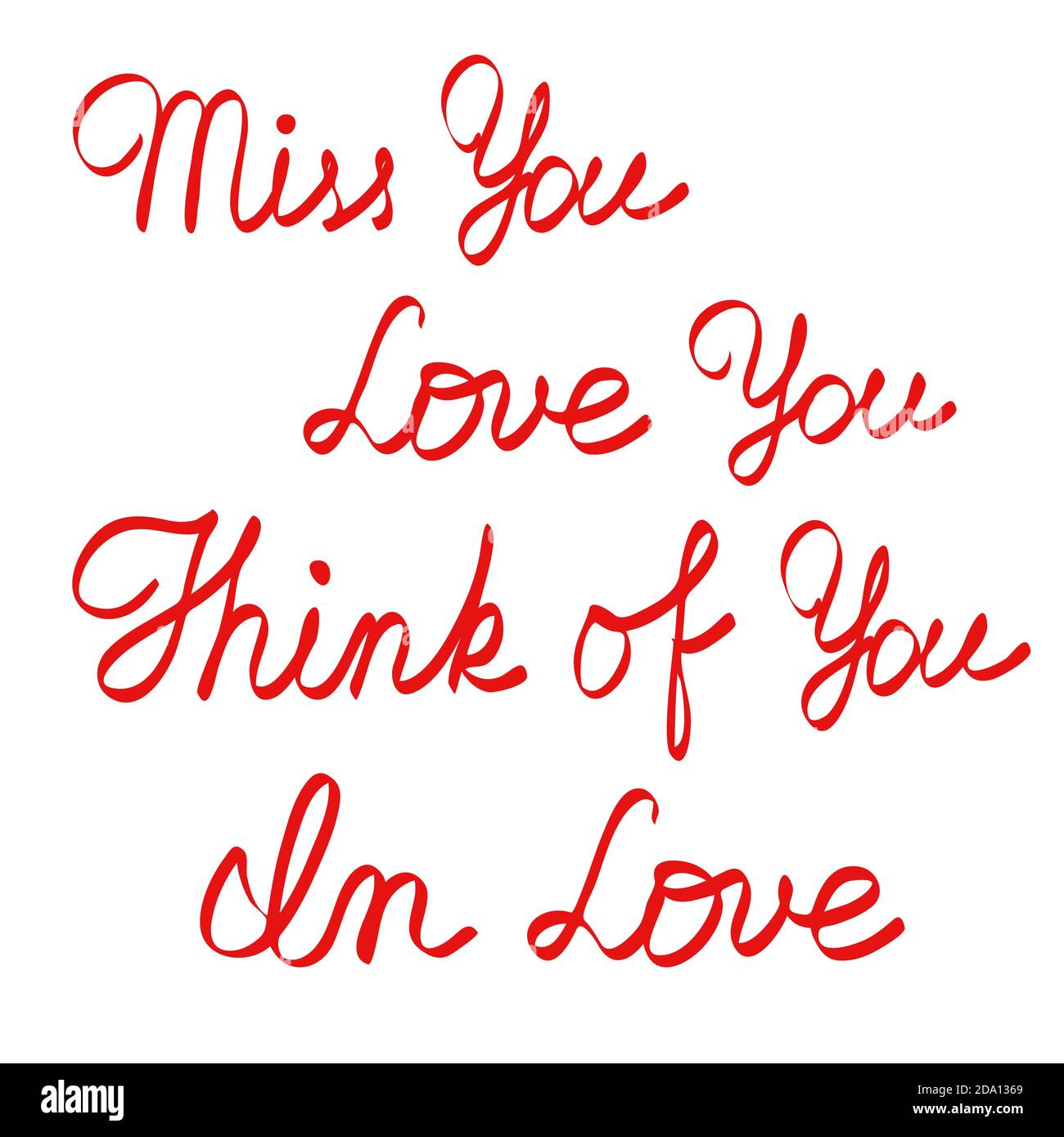 Hand written love lettering phrases set in simple style editable vector ...