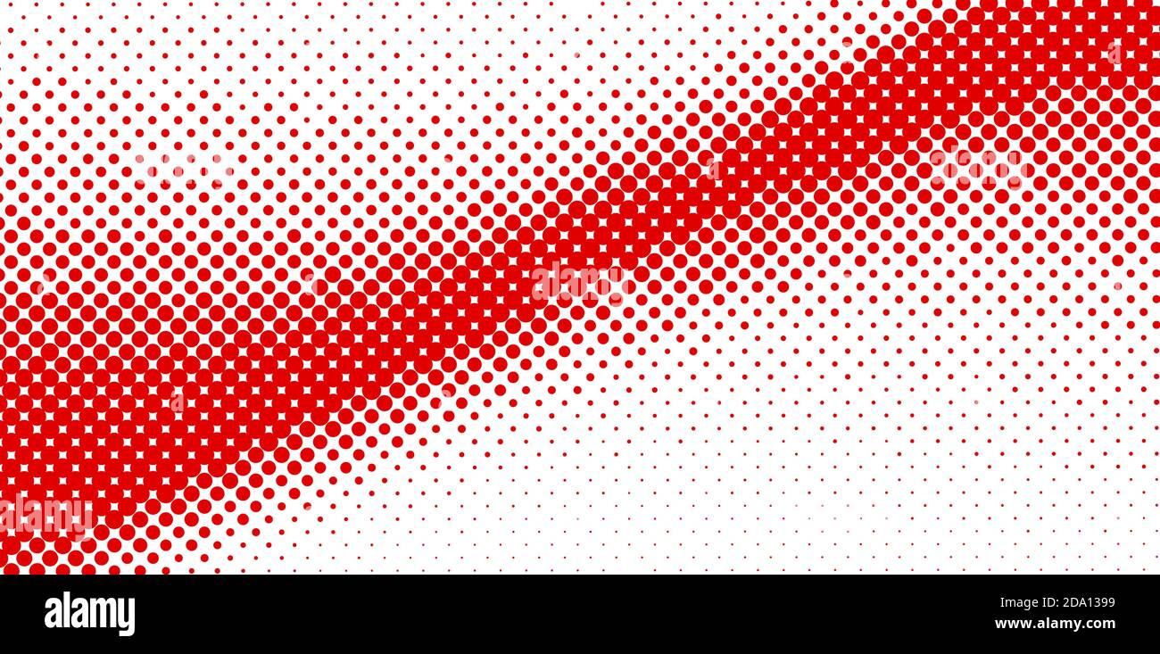 Abstract red on white dotted background with halftone effect. Vector ...