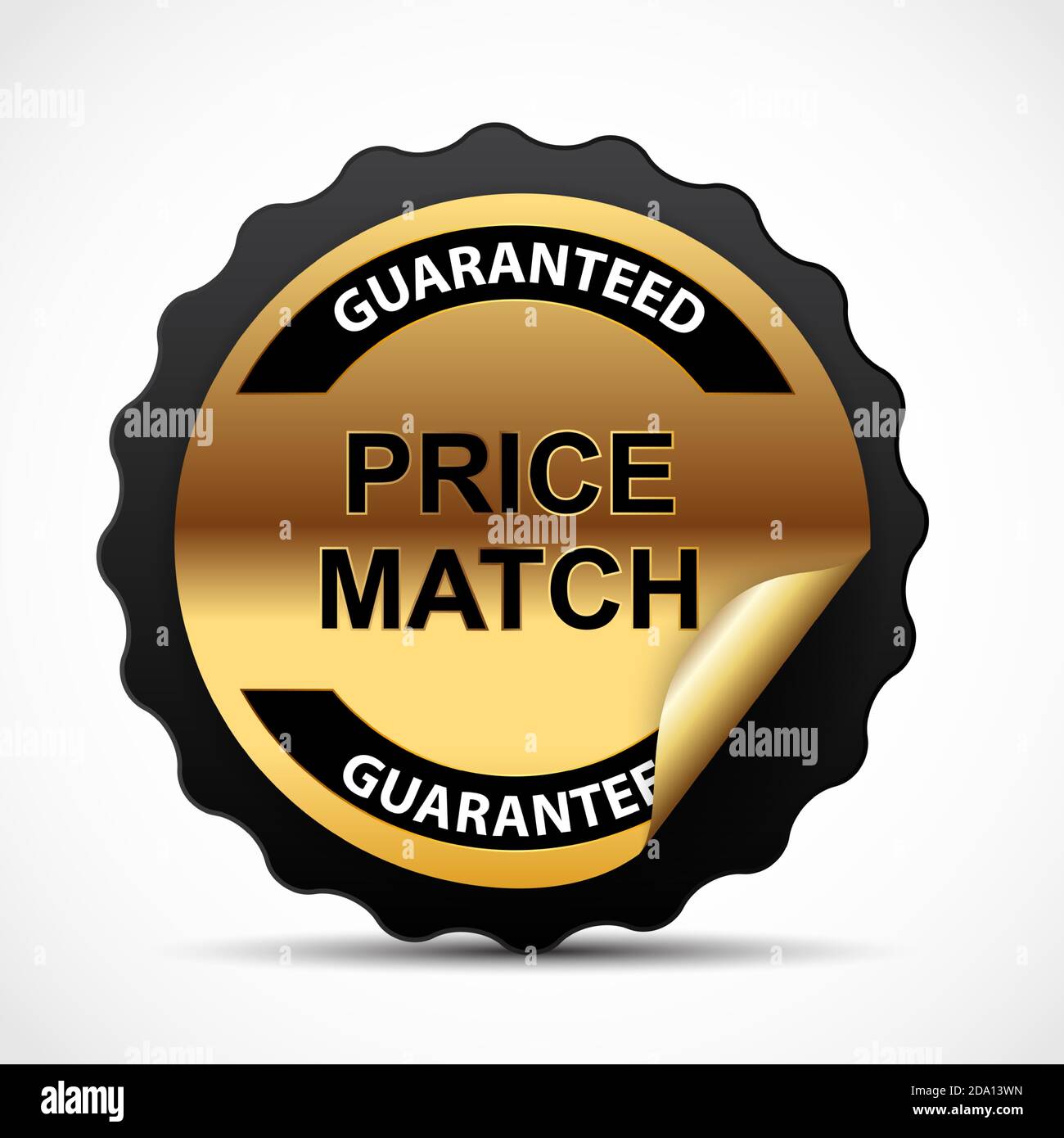 Price Match Guarantee Gold Label Sign Template Vector Illustratio Stock ...