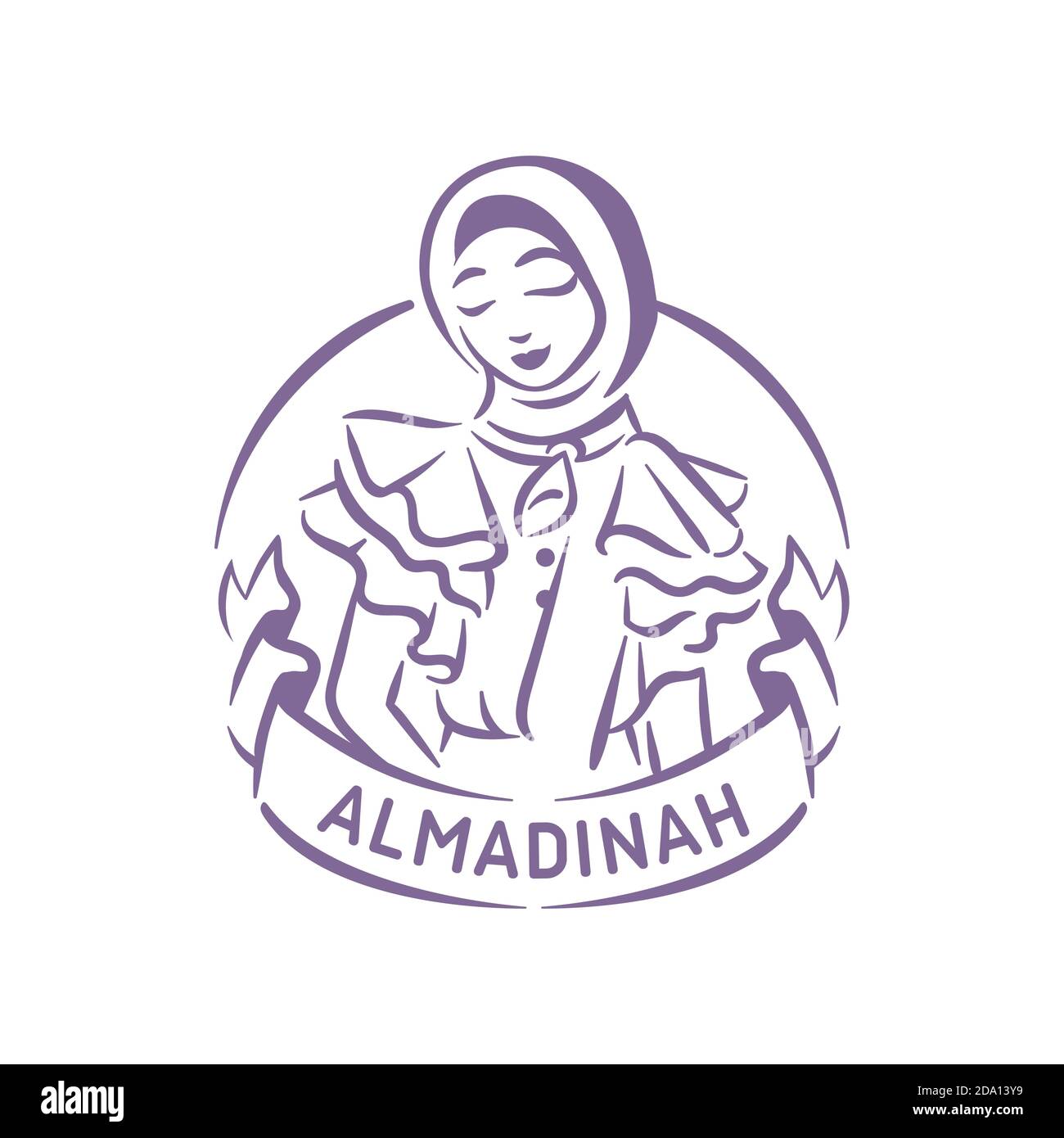 Muslim fashion logo illustration girl with hijab Stock Vector Image ...