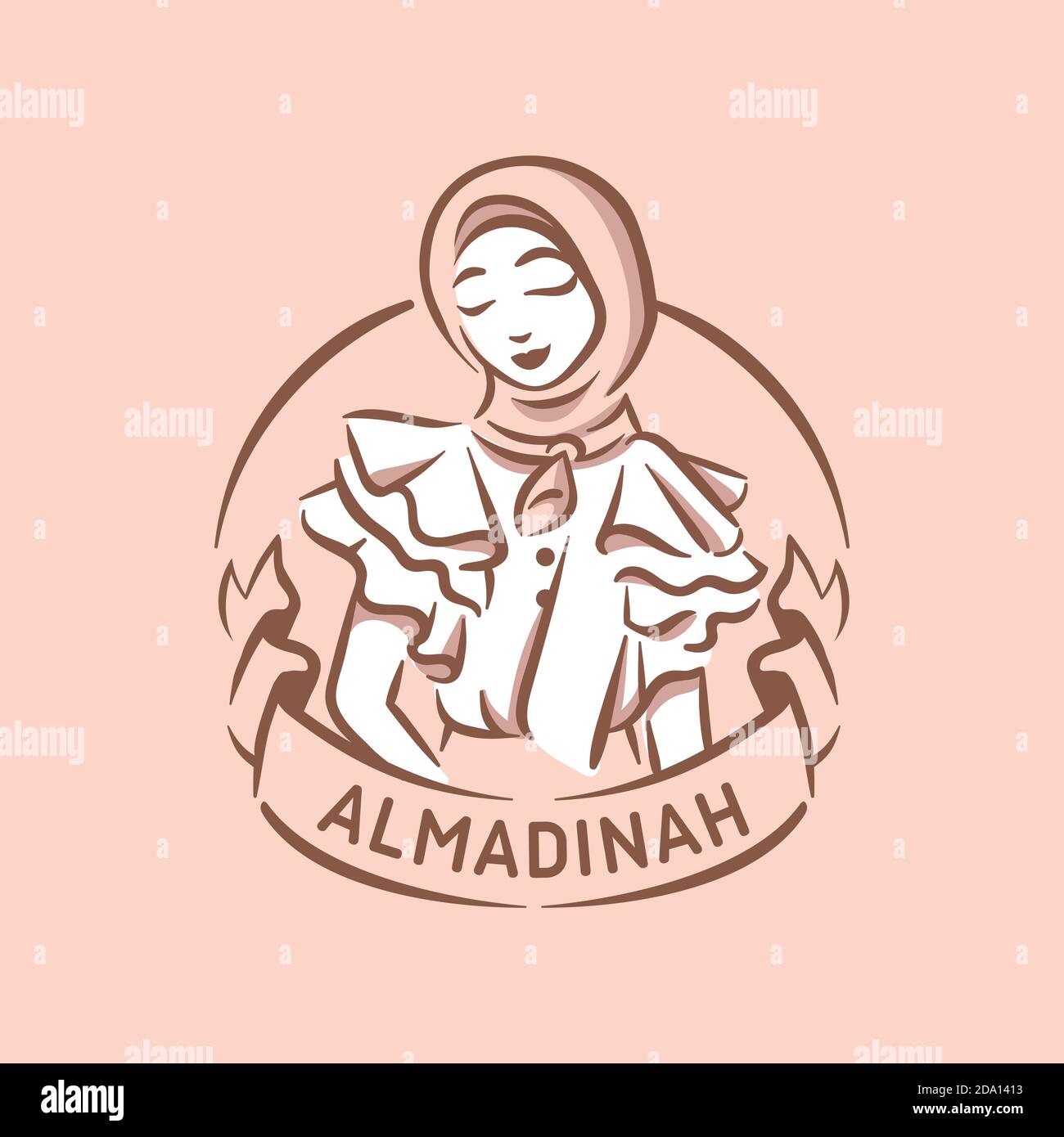 Muslim fashion logo illustration girl with hijab Stock Vector Image ...