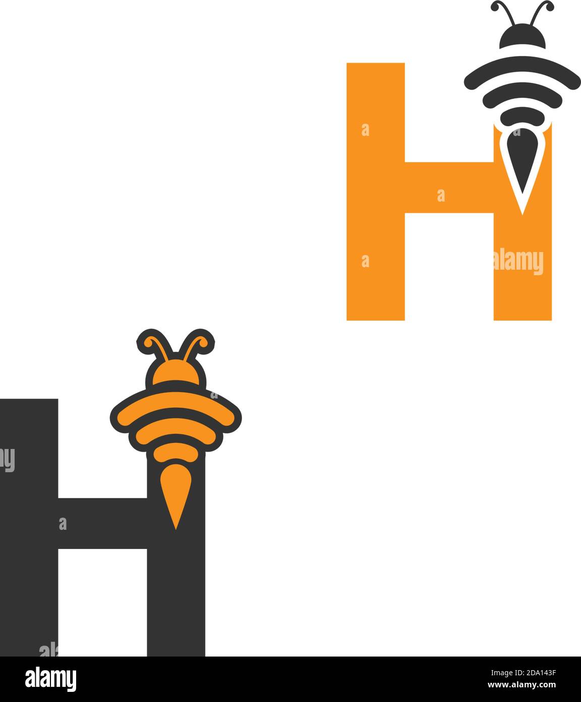 Letter H bee icon creative design logo illustration Stock Vector Image ...