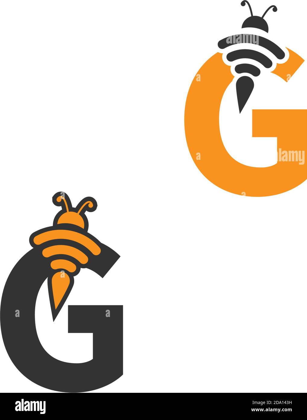 Letter G bee icon creative design logo illustration Stock Vector Image ...