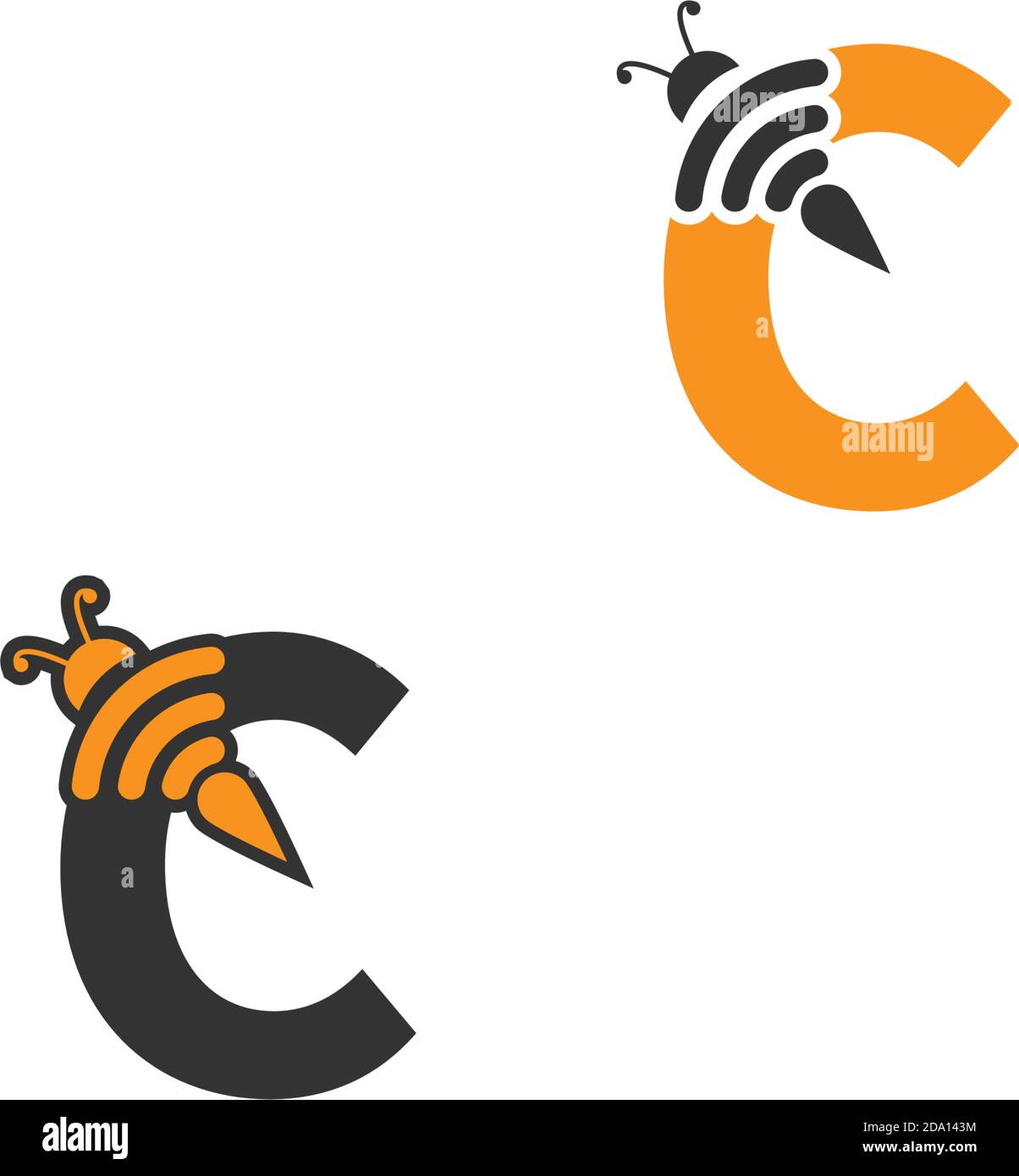 Letter C bee icon creative design logo illustration Stock Vector Image ...