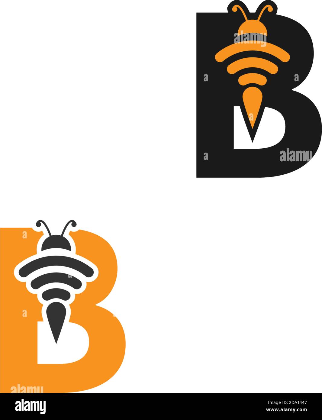 Letter B bee icon creative design logo illustration Stock Vector Image ...