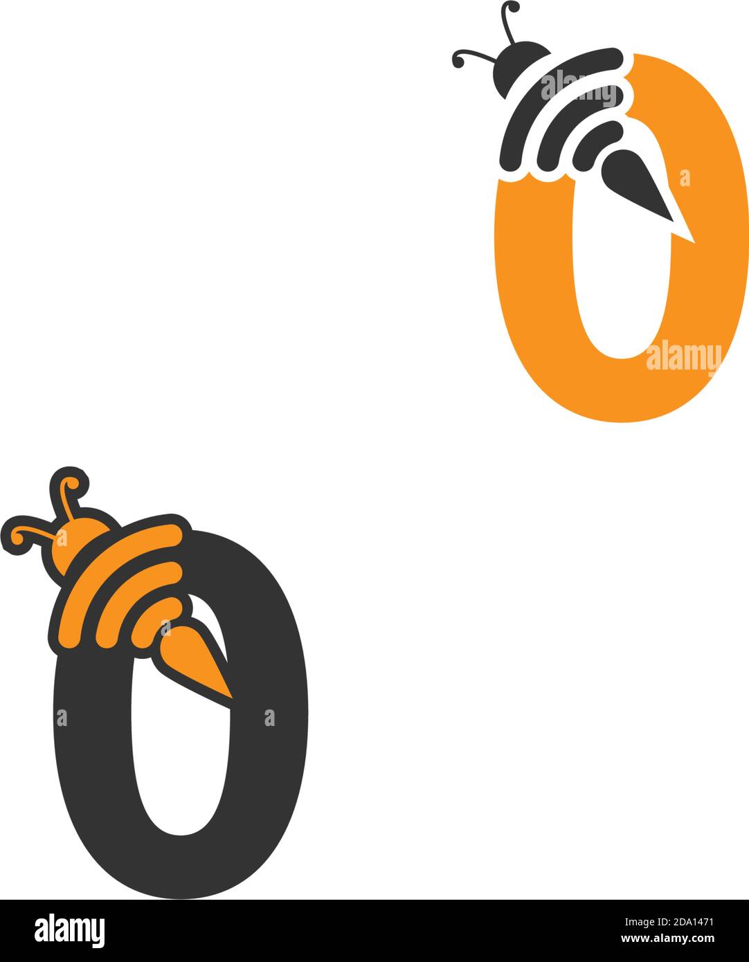 Number 0 bee icon creative design logo illustration Stock Vector Image ...
