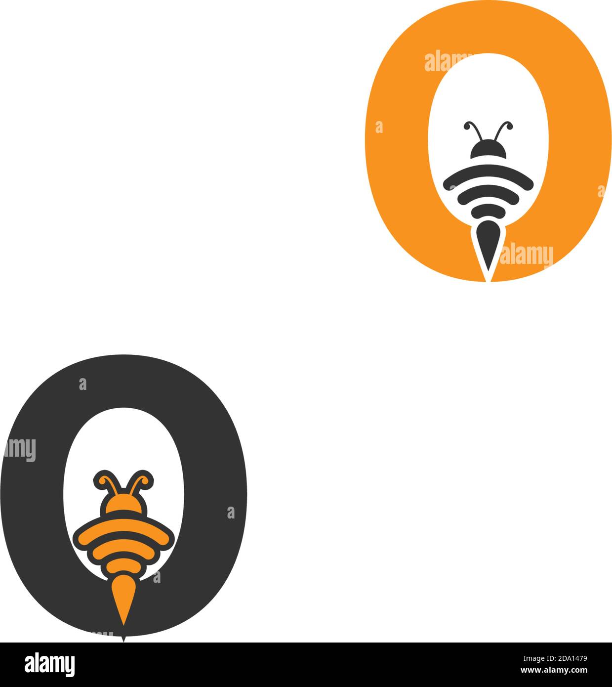 Letter O bee icon creative design logo illustration Stock Vector Image ...