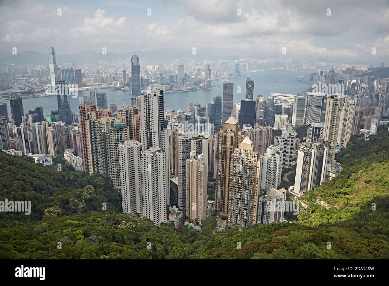 Hong Kong, China, April 2018.View of Hong Kong from Victoria Peak ...