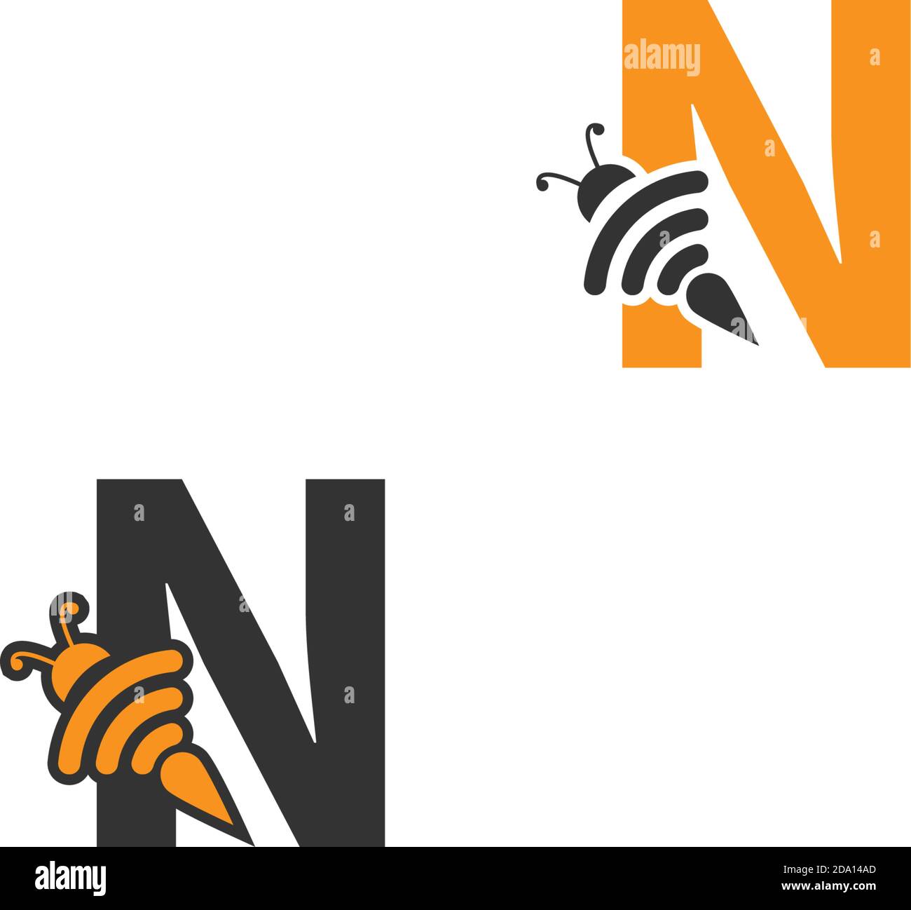 Letter N bee icon creative design logo illustration Stock Vector Image ...
