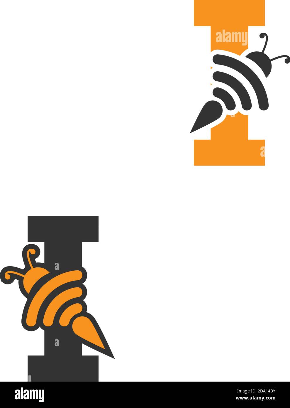 Letter I bee icon creative design logo illustration Stock Vector Image ...