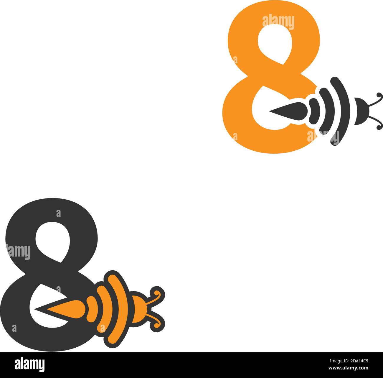 Number 8 bee icon creative design logo illustration Stock Vector Image ...