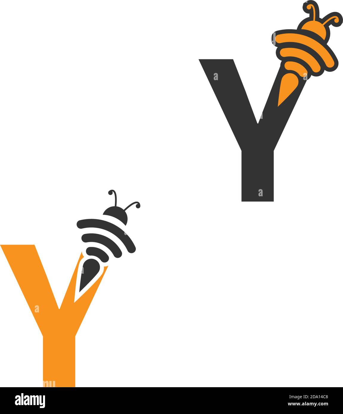 Letter Y bee icon creative design logo illustration Stock Vector Image ...
