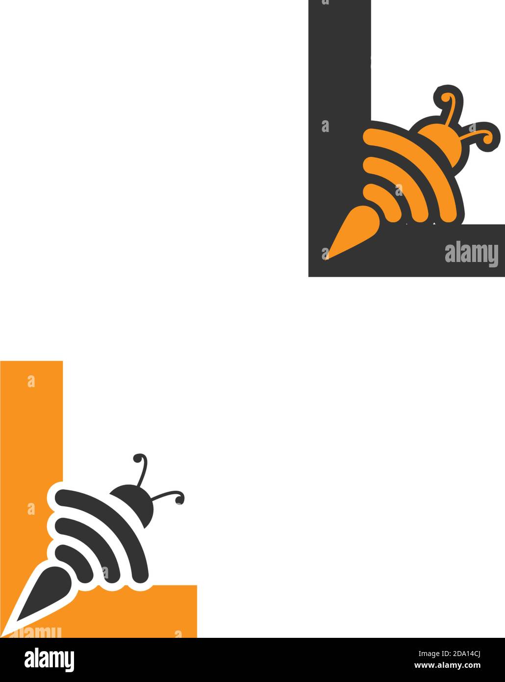 Letter L bee icon creative design logo illustration Stock Vector Image ...