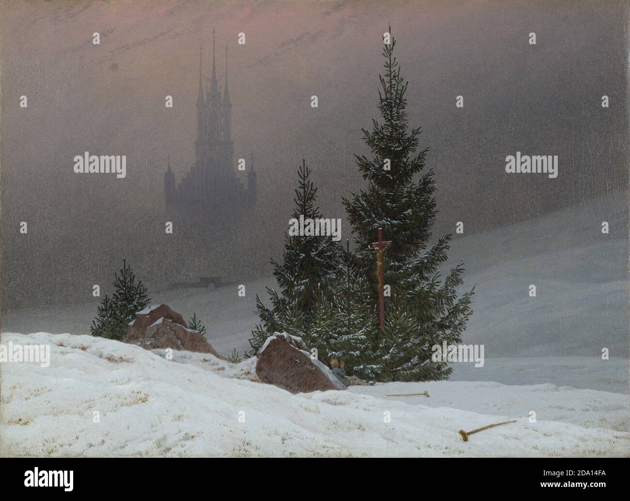 FRIEDRICH, Caspar David - Winter Landscape with Church Stock Photo - Alamy