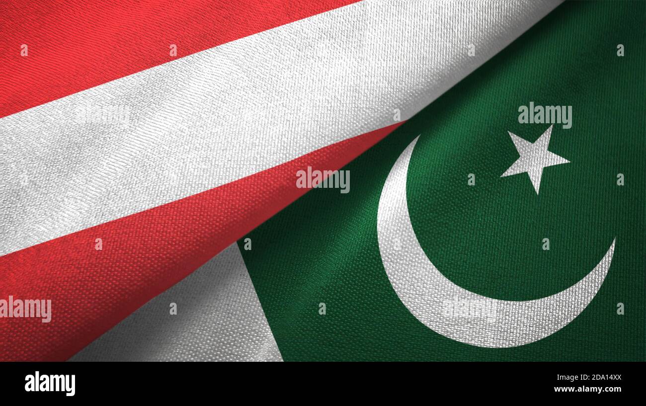 Austria and Pakistan two flags textile cloth, fabric texture Stock ...