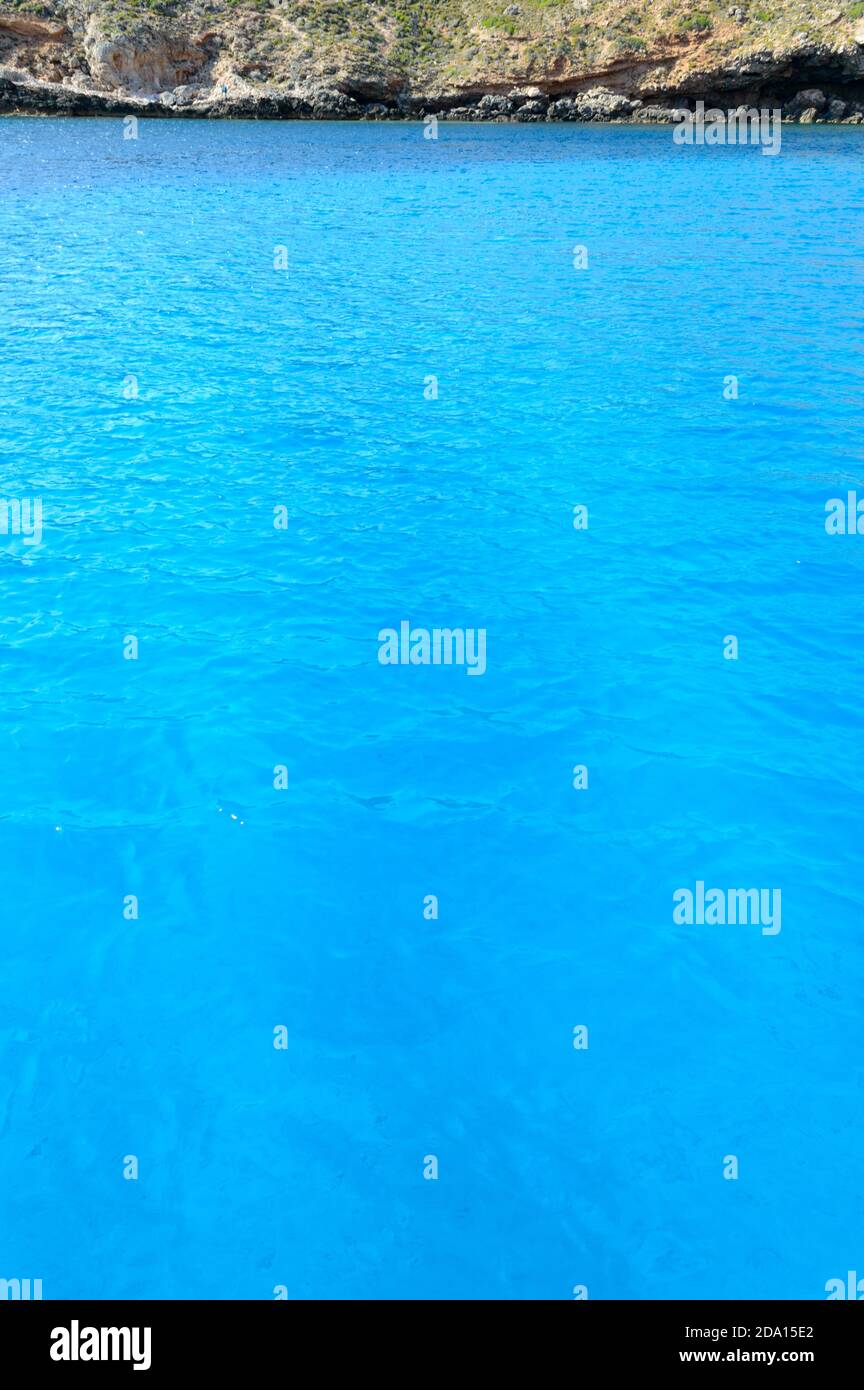 Incredibly bright blue ocean water in marine preserved area of the ...