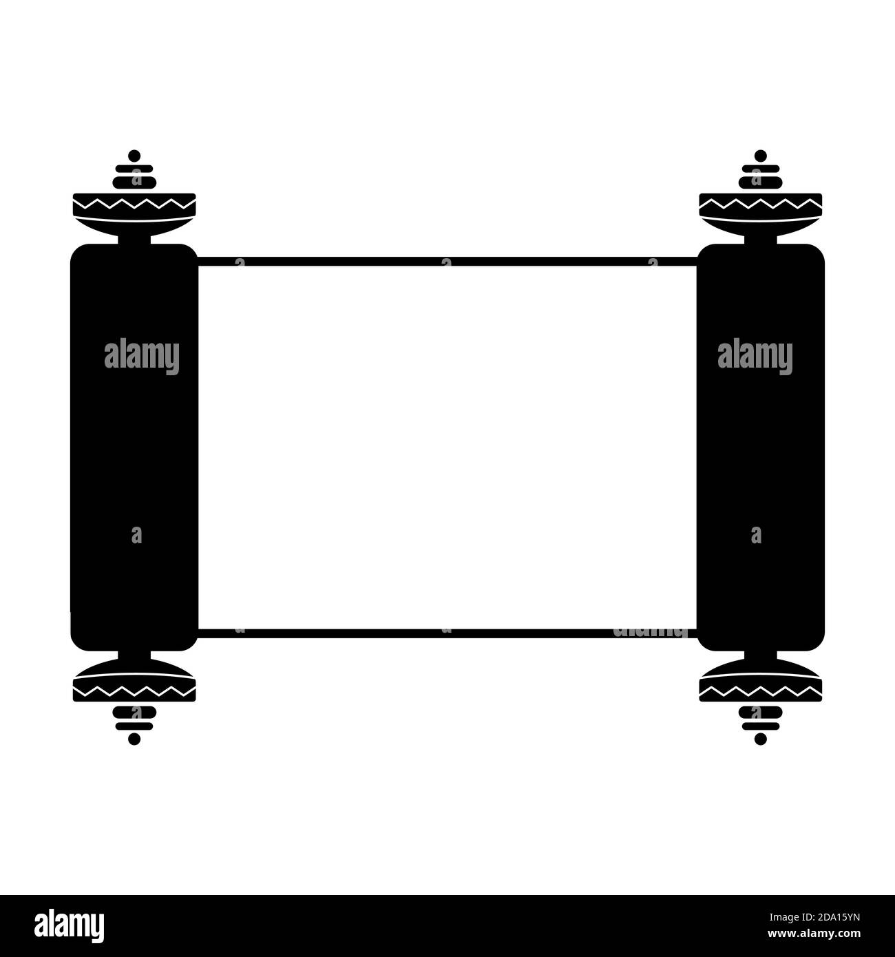 Torah icon. Jewish holy book black symbol. Isolated vector illustration ...