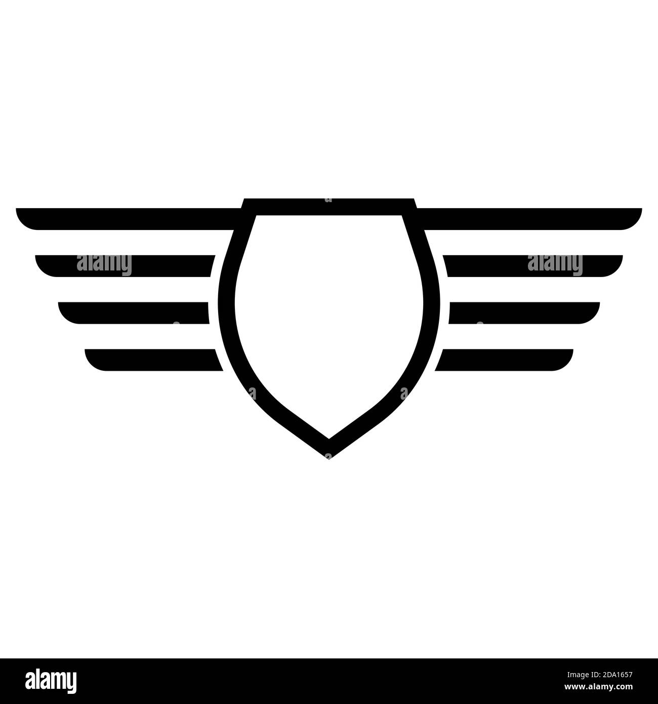 Powerful shield icon royal award badge. Black isolated vector ...