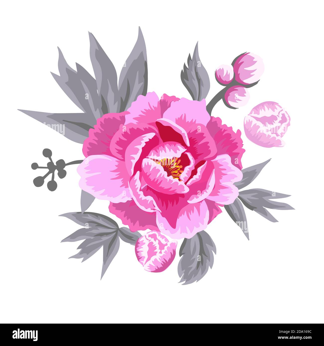 Abstraction with pink peonies. Vector illustration Stock Vector Image ...